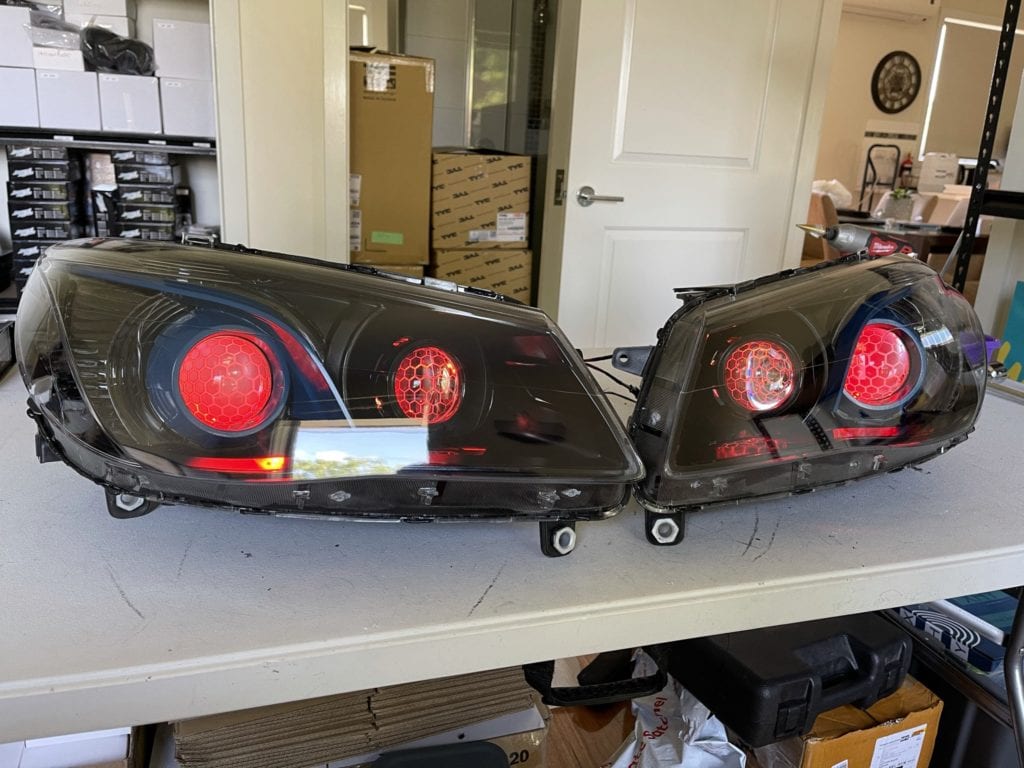 VF Commodore Demon Eye Headlights | Switchback Lighting