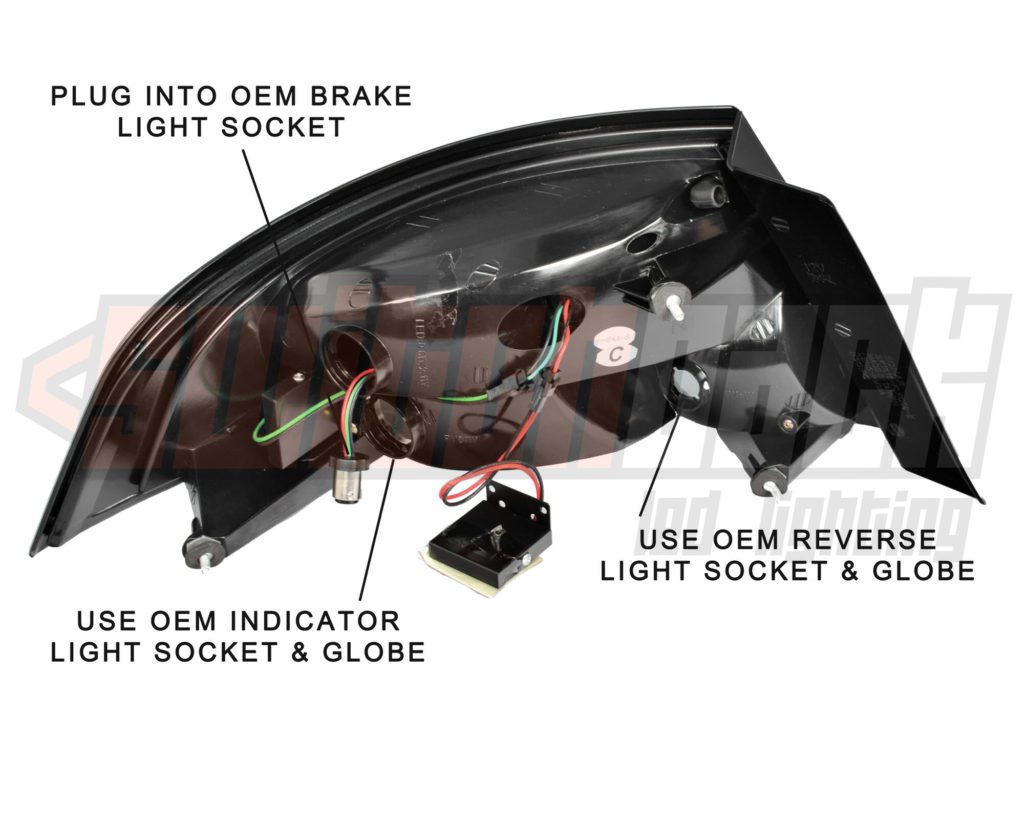 FG Sedan LED Tail Lights (Black) | Switchback Lighting