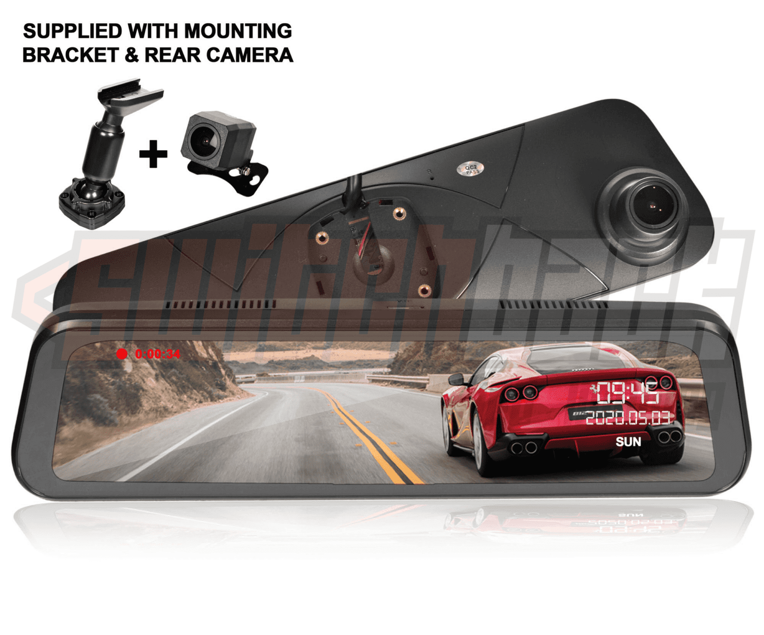 Rear View Mirror Dash Camera Kit (With Reverse Camera Option ...
